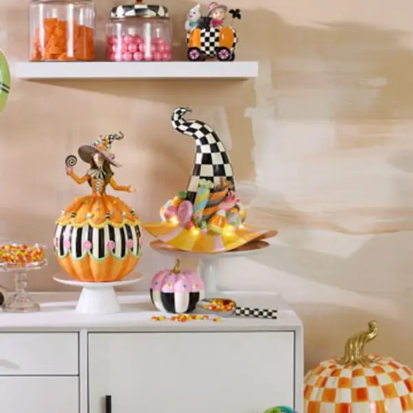 MACKENZIE-CHILDS Trick Or Treat Illuminated Witch's Hat