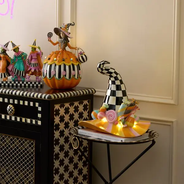 MACKENZIE-CHILDS Trick Or Treat Illuminated Witch's Hat