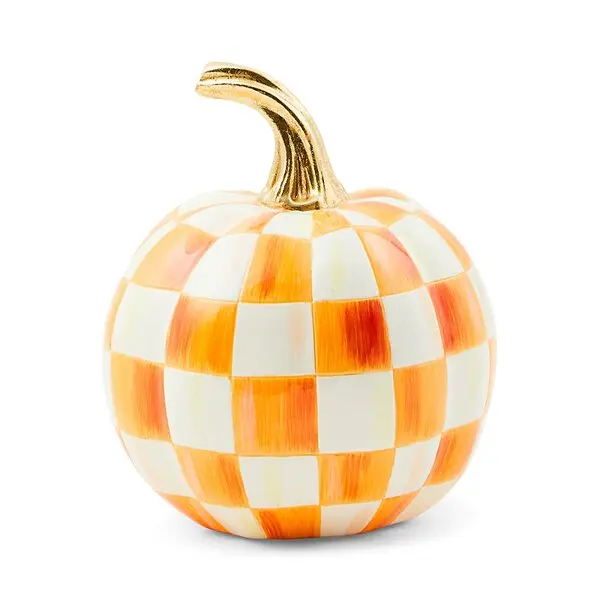 MACKENZIE-CHILDS Orange Check Mini Pumpkin