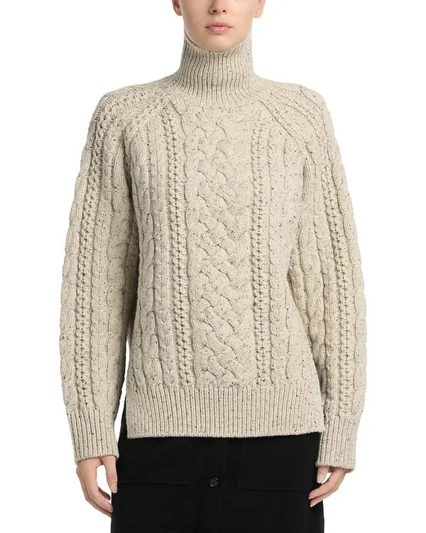 TOTEME Cable Knit Wool Turtleneck Sweater
