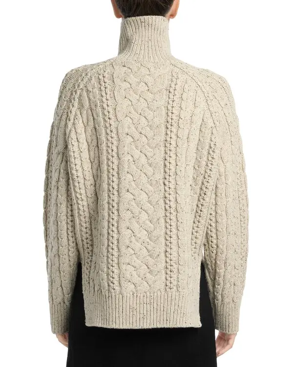 TOTEME Cable Knit Wool Turtleneck Sweater