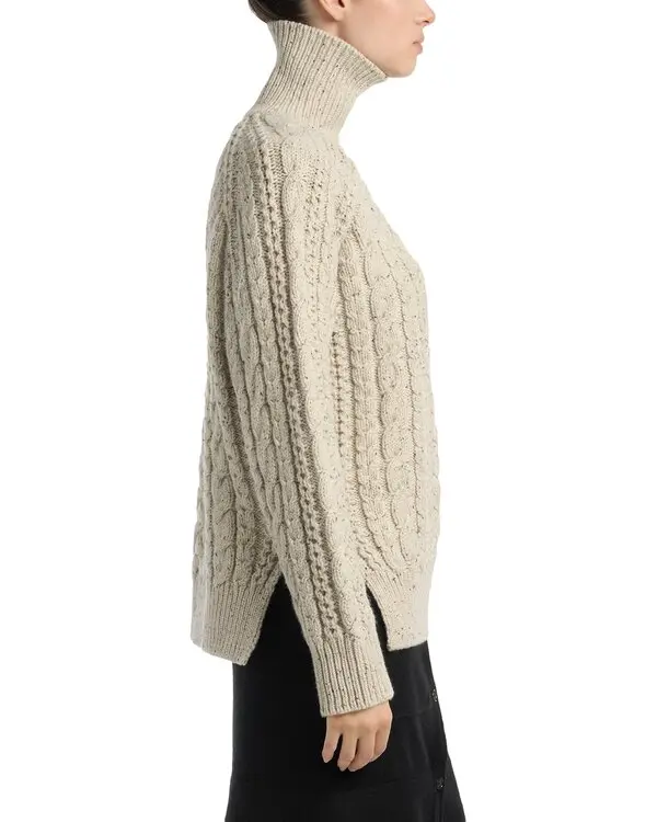 TOTEME Cable Knit Wool Turtleneck Sweater