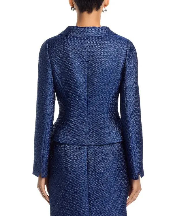 Rickie Freeman For Teri Jon Shimmer Basket Weave Jacquard Blazer