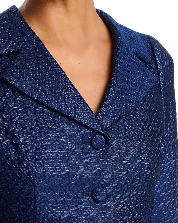 Rickie Freeman For Teri Jon Shimmer Basket Weave Jacquard Blazer