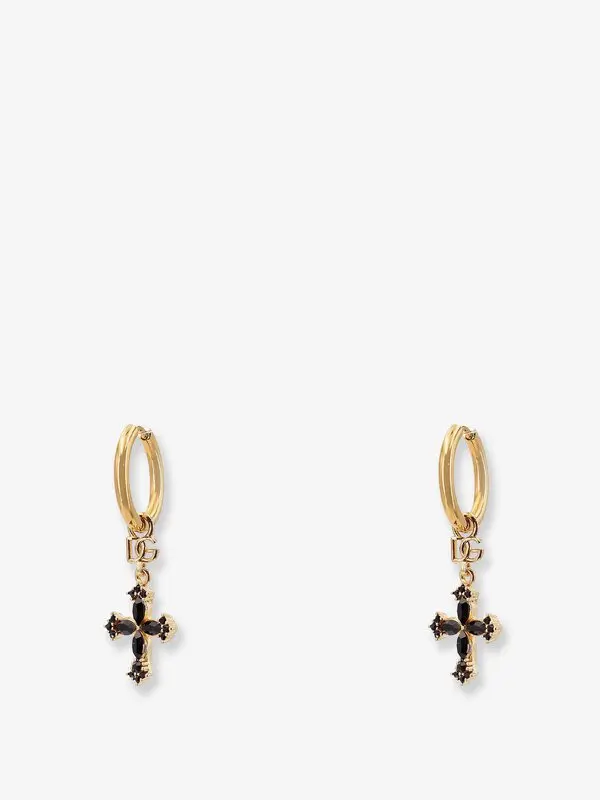 Dolce & Gabbana Brass Earrings With Rhinestones - Multicolor