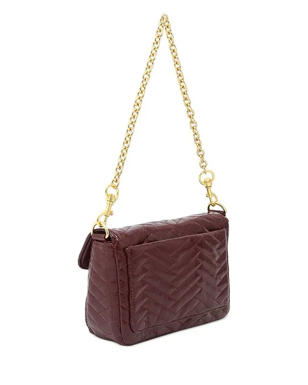 THINK ROYLN Moto Small Quilted Shoulder Bag - Burgundy
