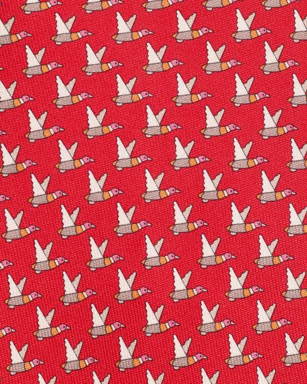 FERRAGAMO Silk Classic Bird Tie - F. Rosso