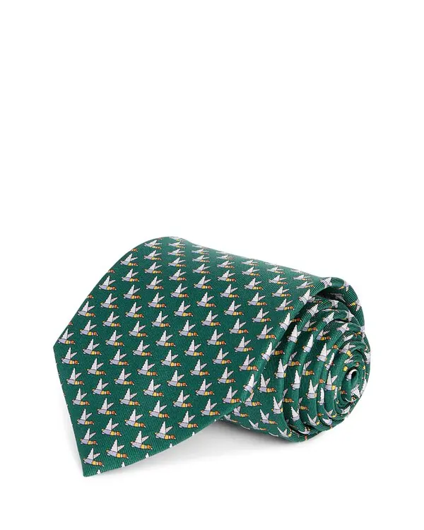 FERRAGAMO Silk Classic Bird Tie - F. Verde