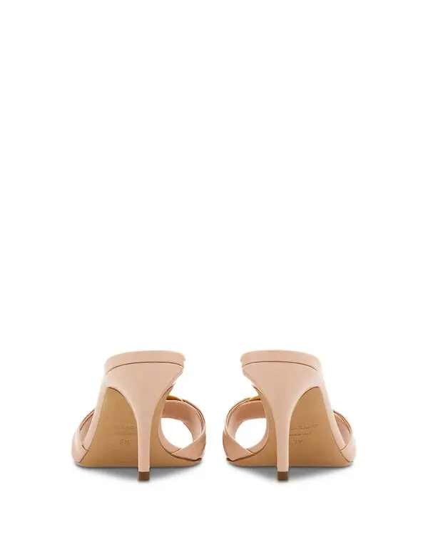 FERRAGAMO Witty 70 Leather Mules - Dusty Pink