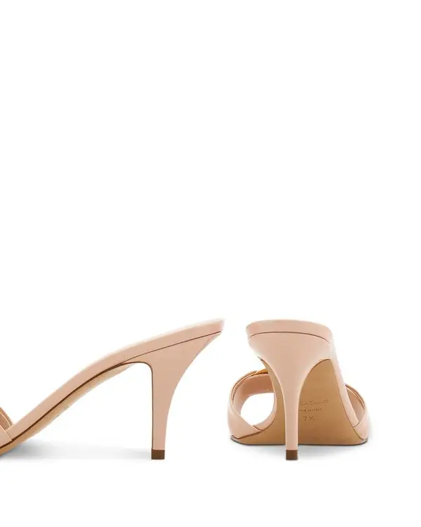 FERRAGAMO Witty 70 Leather Mules - Dusty Pink