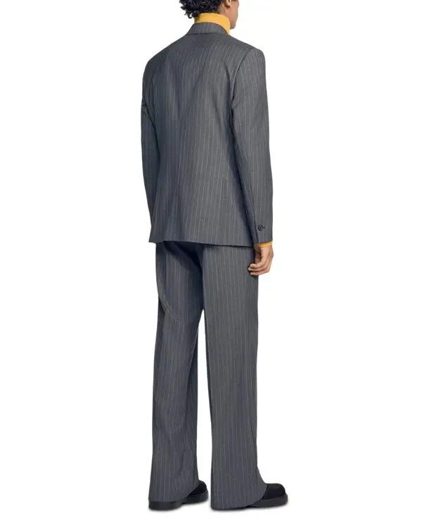 Sandro Standard Fit Pinstripe Wool Jacket
