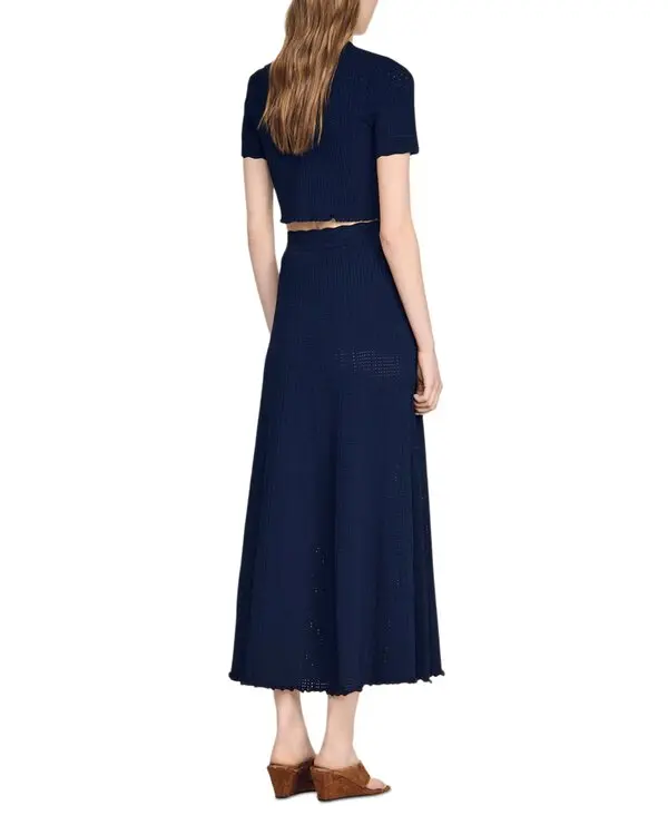 Sandro Hedda Pointelle Knit Maxi Skirt