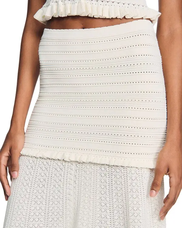 Sandro Cassalara Mixed Pointelle Knit Maxi Skirt