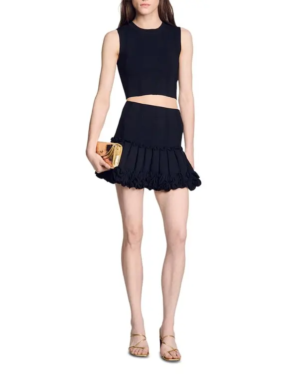 Sandro Noella Knit Mini Skirt