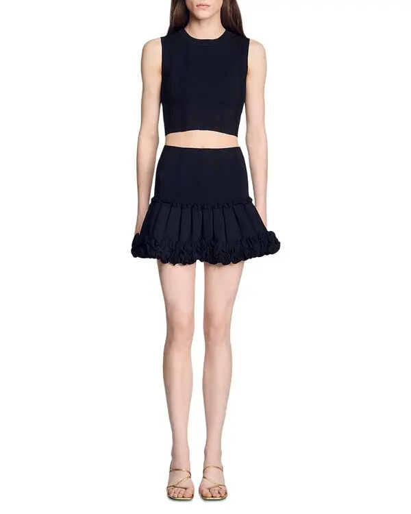 Sandro Noella Knit Mini Skirt