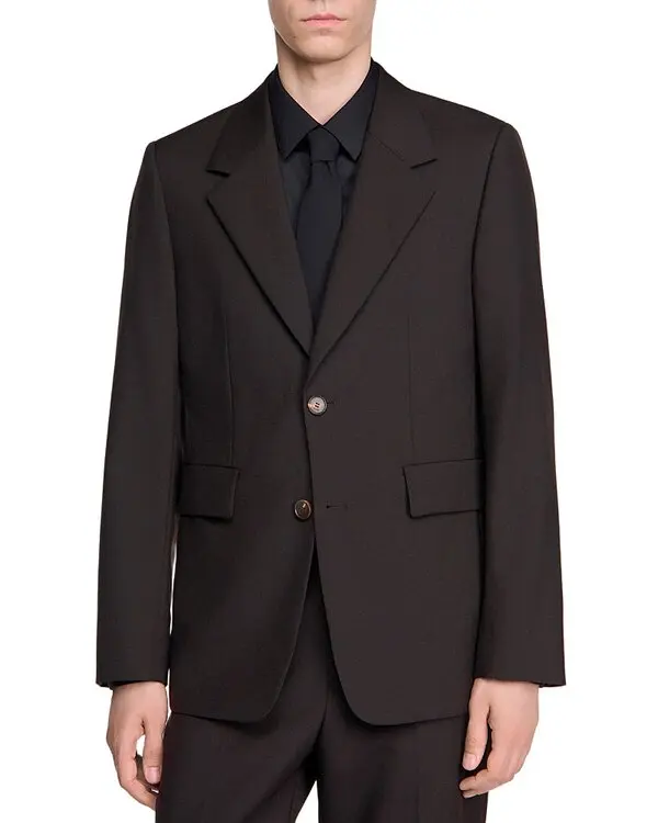 Sandro New Formal Standard Fit Wool Suit Jacket