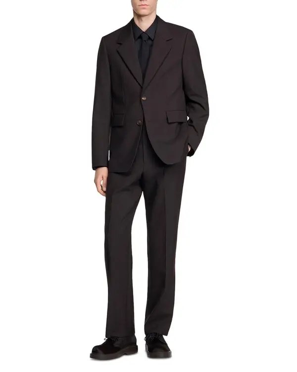 Sandro New Formal Standard Fit Wool Suit Jacket