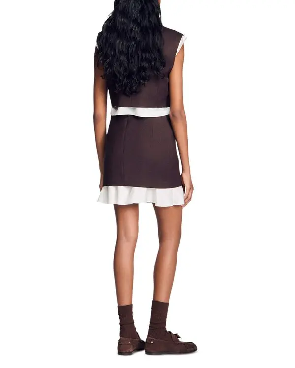 Sandro Allison Contrast Hem Mini Skirt