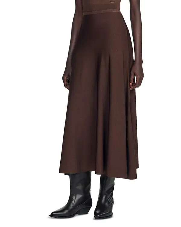 Sandro Giovanna Semi Sheer Maxi Skirt
