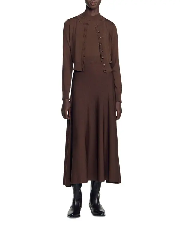 Sandro Giovanna Semi Sheer Maxi Skirt
