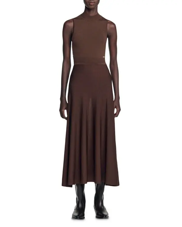 Sandro Giovanna Semi Sheer Maxi Skirt