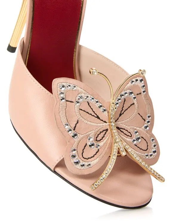 Valentino Garavani Embellished Leather Slide Sandals