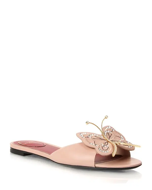 Valentino Garavani Leather Slide Sandals - Pale Rose