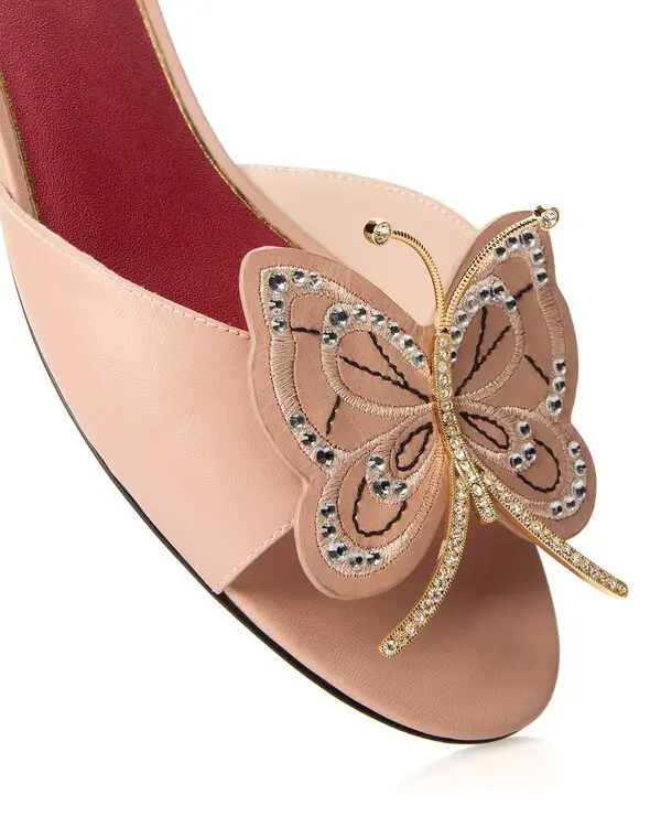 Valentino Garavani Leather Slide Sandals - Pale Rose