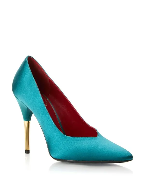 Valentino Garavani Pointed Leather Pumps - Teal