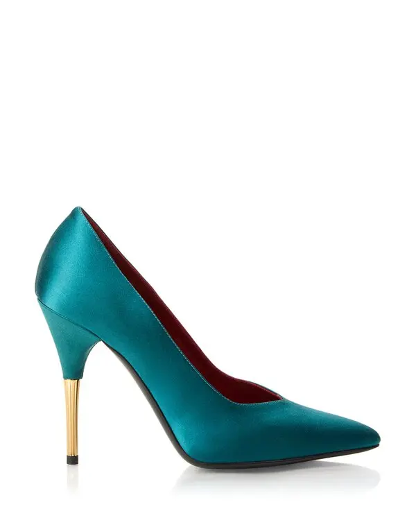 Valentino Garavani Pointed Leather Pumps - Teal