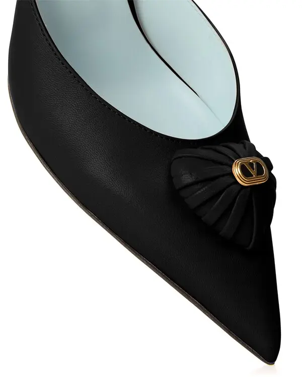 Valentino Garavani Embellished Leather D'orsay Pumps - Black