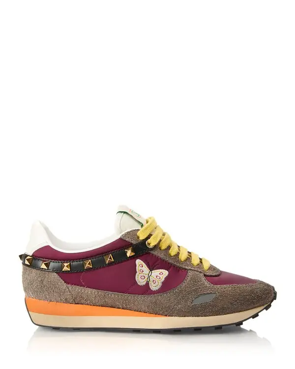Valentino Garavani Embellished Leather Running Sneakers