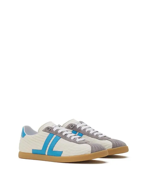 LANVIN Glen 2.0 Sneakers In Nylon - Ecru/light Blue