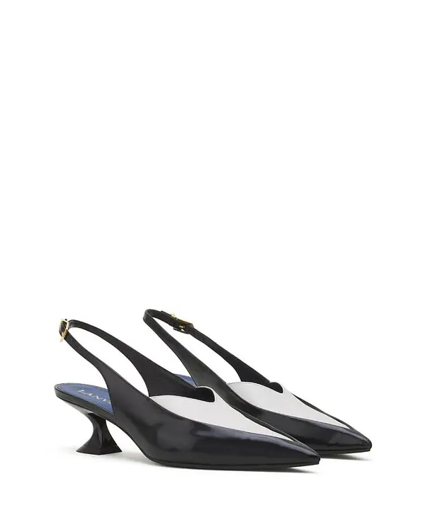 LANVIN Serenade Leather Slingback Pumps