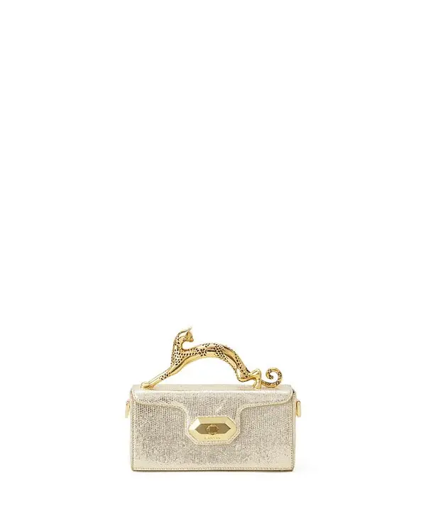 LANVIN Pencil Cat Nano Bag In Crackled Metallic Leather