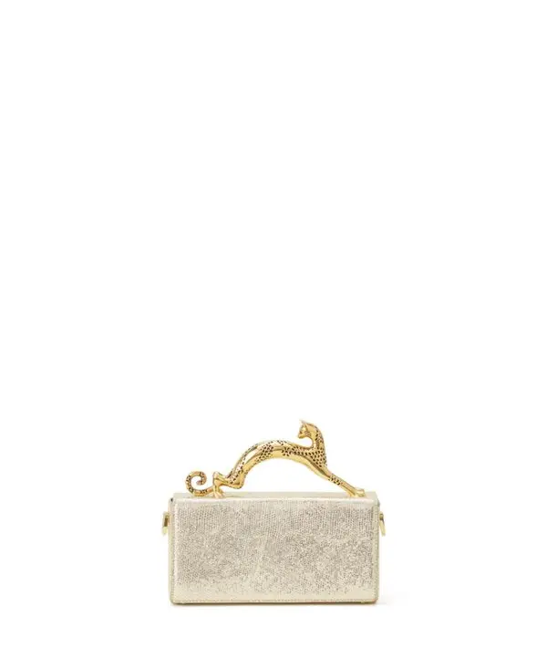 LANVIN Pencil Cat Nano Bag In Crackled Metallic Leather