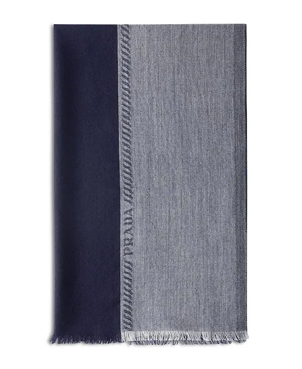 Prada Wool And Silk Stole - Blue/grey