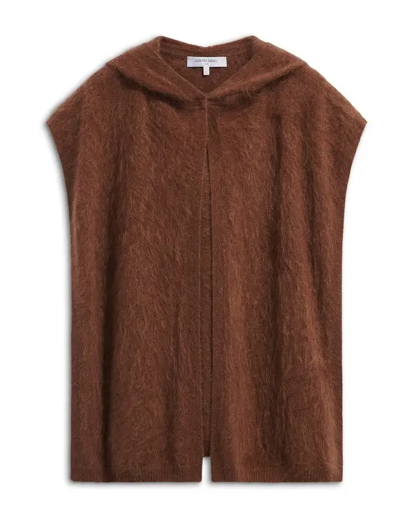 Gerard Darel Sine Cashmere Hooded Poncho