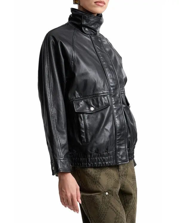 Avec Les Filles Leather Bomber Jacket
