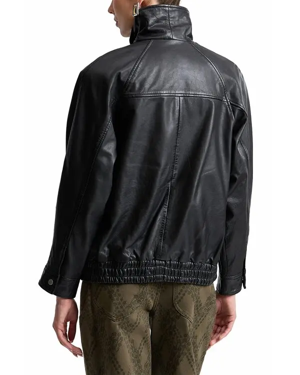 Avec Les Filles Leather Bomber Jacket