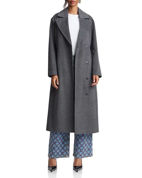 Avec Les Filles Slouchy Belted Overcoat - Pebble