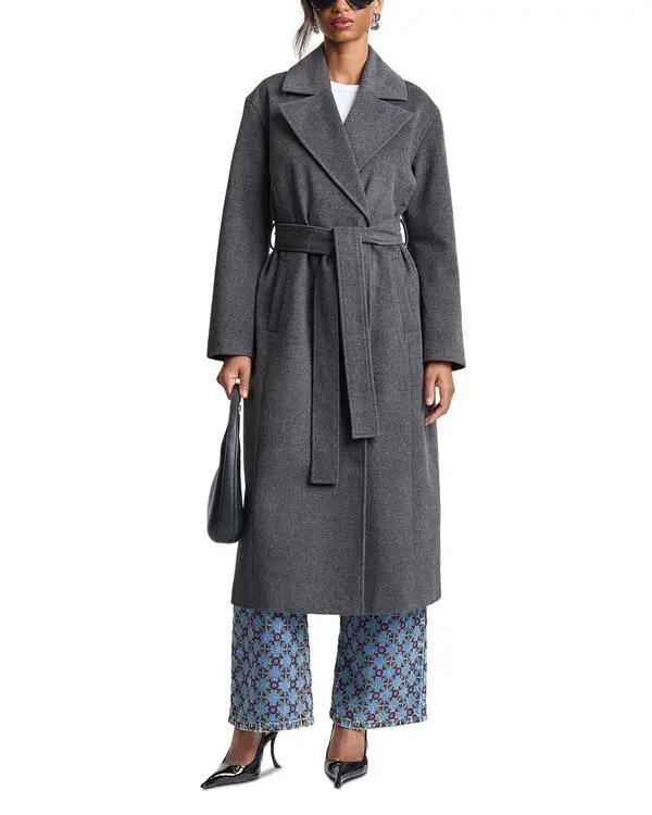 Avec Les Filles Slouchy Belted Overcoat - Pebble