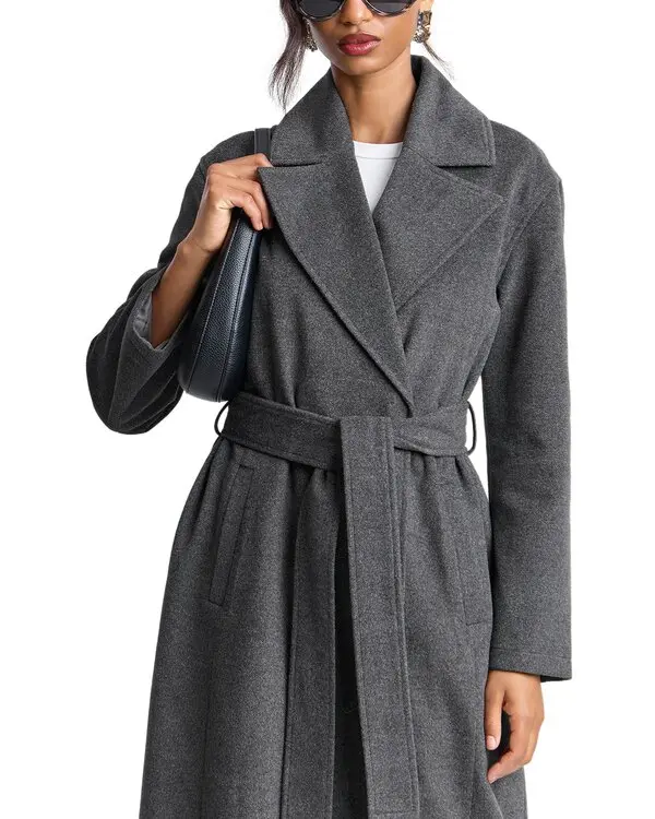 Avec Les Filles Slouchy Belted Overcoat - Pebble