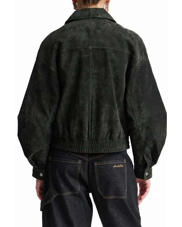 Avec Les Filles Suede Layered Bomber Jacket