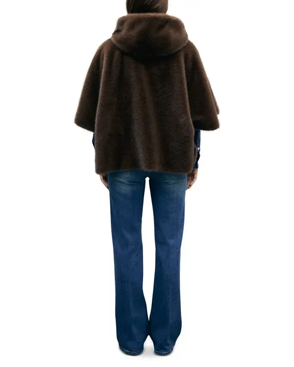Gerard Darel Amel Faux Fur Cape Coat