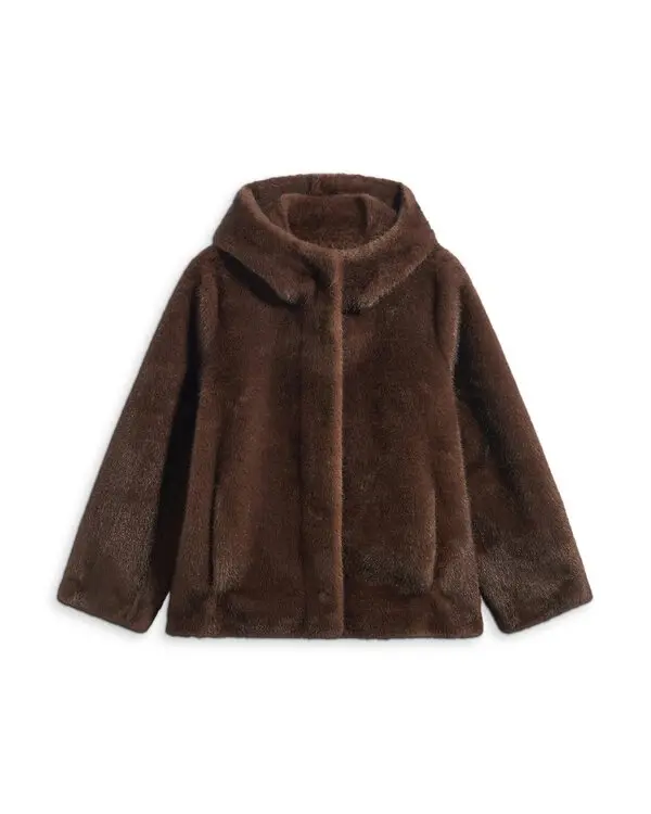 Gerard Darel Agate Hooded Faux Fur Coat
