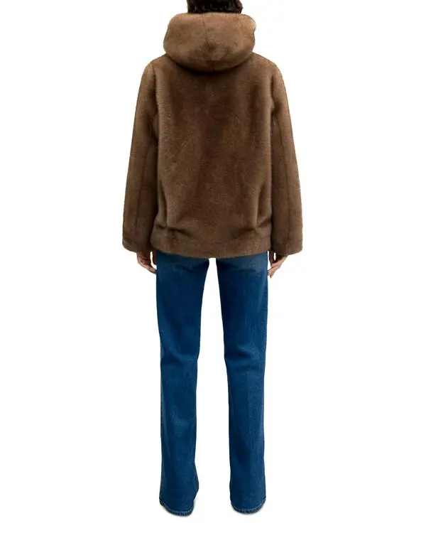 Gerard Darel Agate Hooded Faux Fur Coat - Sand