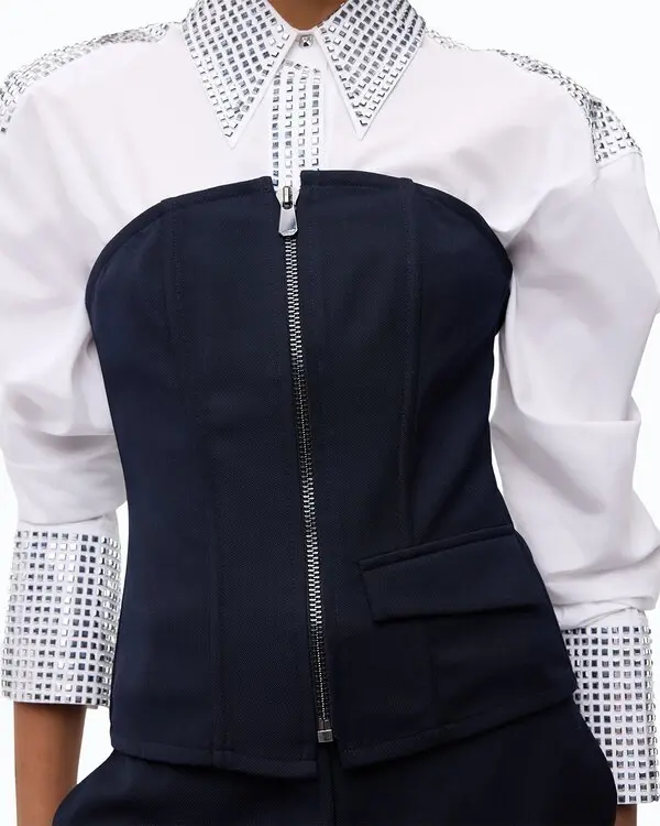 Pinko Cannubi Zip Front Corset Top