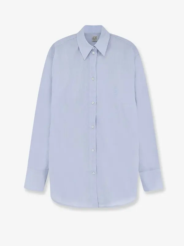 TOTEME Cotton And Linen Oversized Summer Shirt - Blue