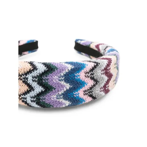 Missoni Zigzag Knit Padded Headband - Blue